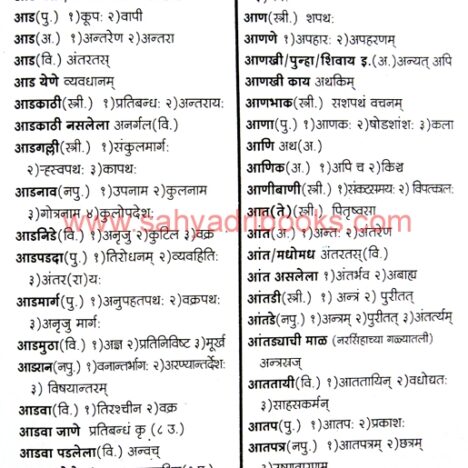 Marathi Sanskrit Shabdkosh - मराठी संस्कृत शब्दकोश - Sahyadri Books ...